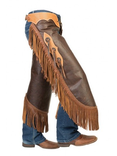 Weaver Leather Chinks with Floral Yoke Size M